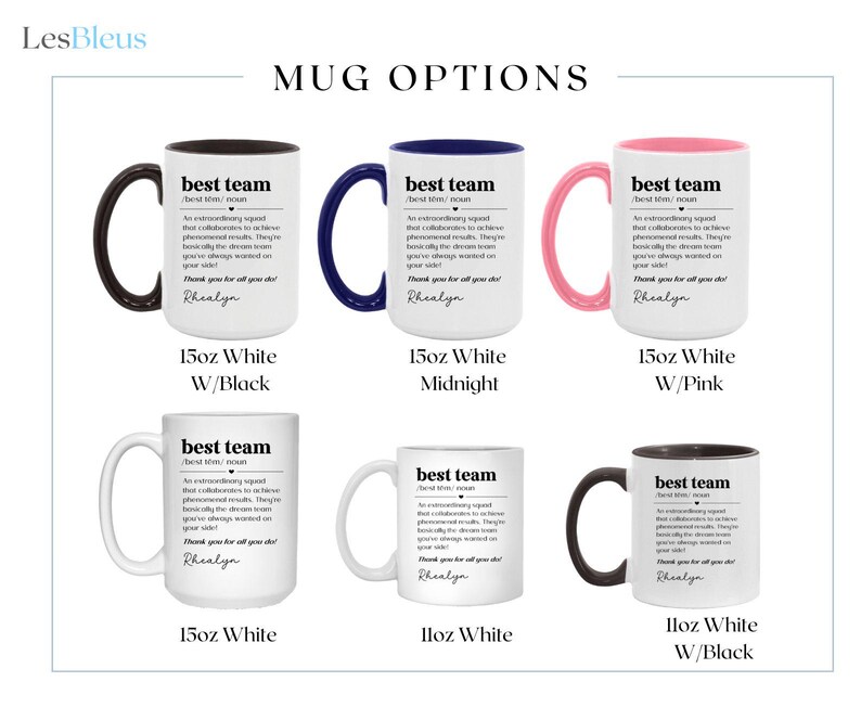 Personalized Team Mug, Secret Santa Office Gift, Custom Team Definition ...