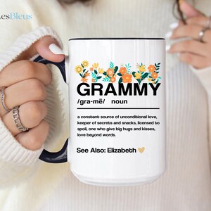 Grammy Definition Mug, Grammy Floral Definition Coffee Mug ...