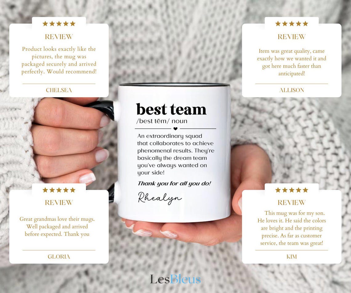 Personalized Team Mug, Secret Santa Office Gift, Custom Team Definition ...