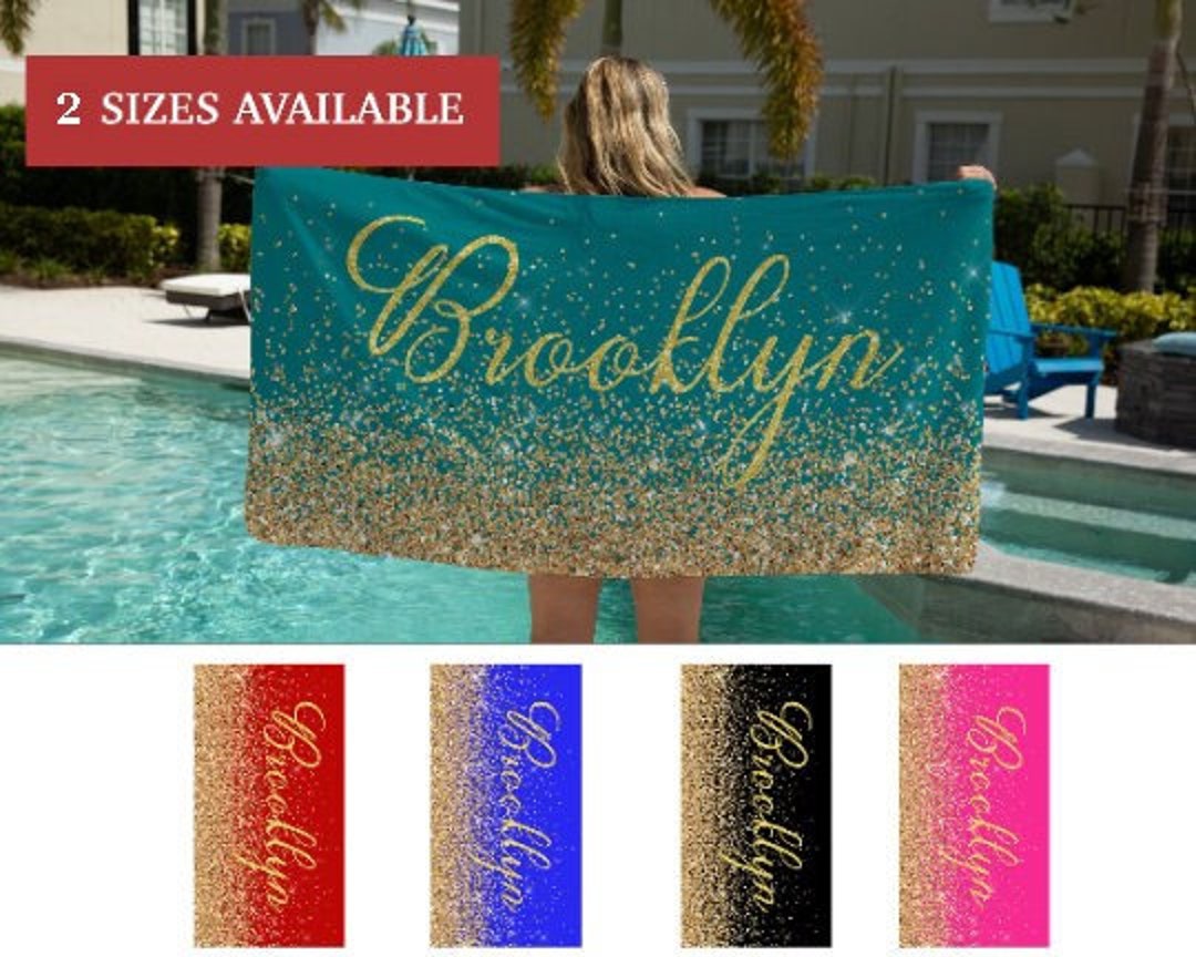 Personalized Beach Towel, Custom Beach Towel With Name, Pool Towel for ...