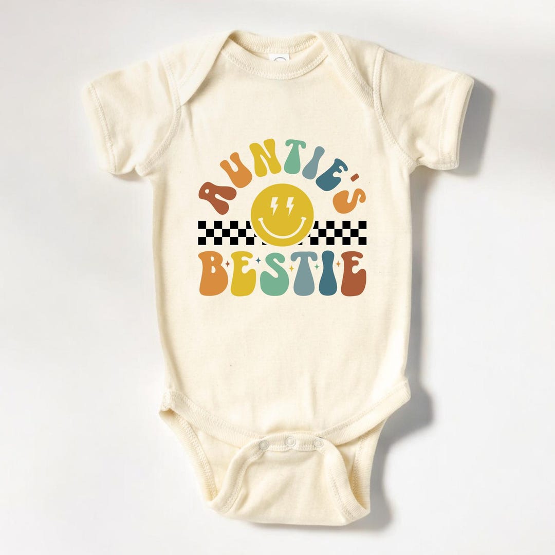 Auntie's Bestie Onesie®, Retro Auntie's Bestie Baby Bodysuit, Cute ...
