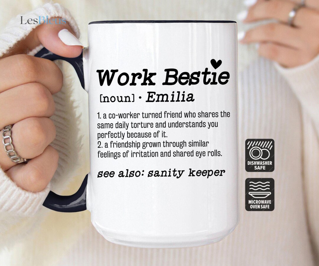 Personalized Work Bestie Coffee Mug - Sanity Keeper Coworker Gift (LB ...