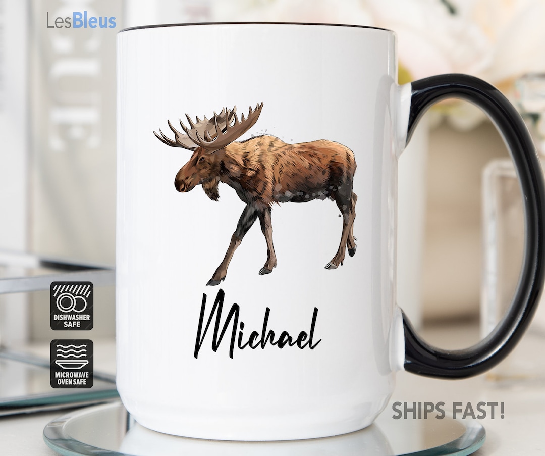 Moose Mug With Name, Moose Coffee Mug, Moose Gift Cup, Personalized ...