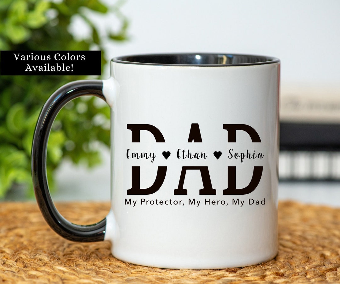 Personalized Dad Coffee Mug With Kids Names, Dad Mug, Dad Gift From ...