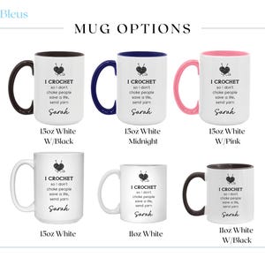 I Crochet so I Don't Choke People Coffee Mug, Personalized Crochet ...