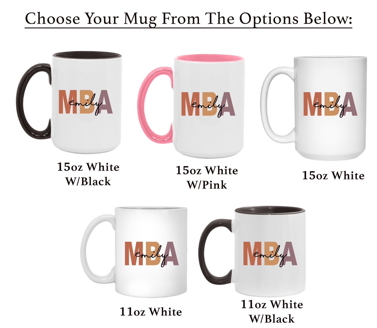 MBA Mug Personalize, MBA Gift, MBA Gift for Women, Customize Mba Name ...