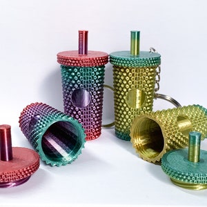 Unscrewable Mini Studded Tumbler Keychain | Mini Rainbow Tumbler ...