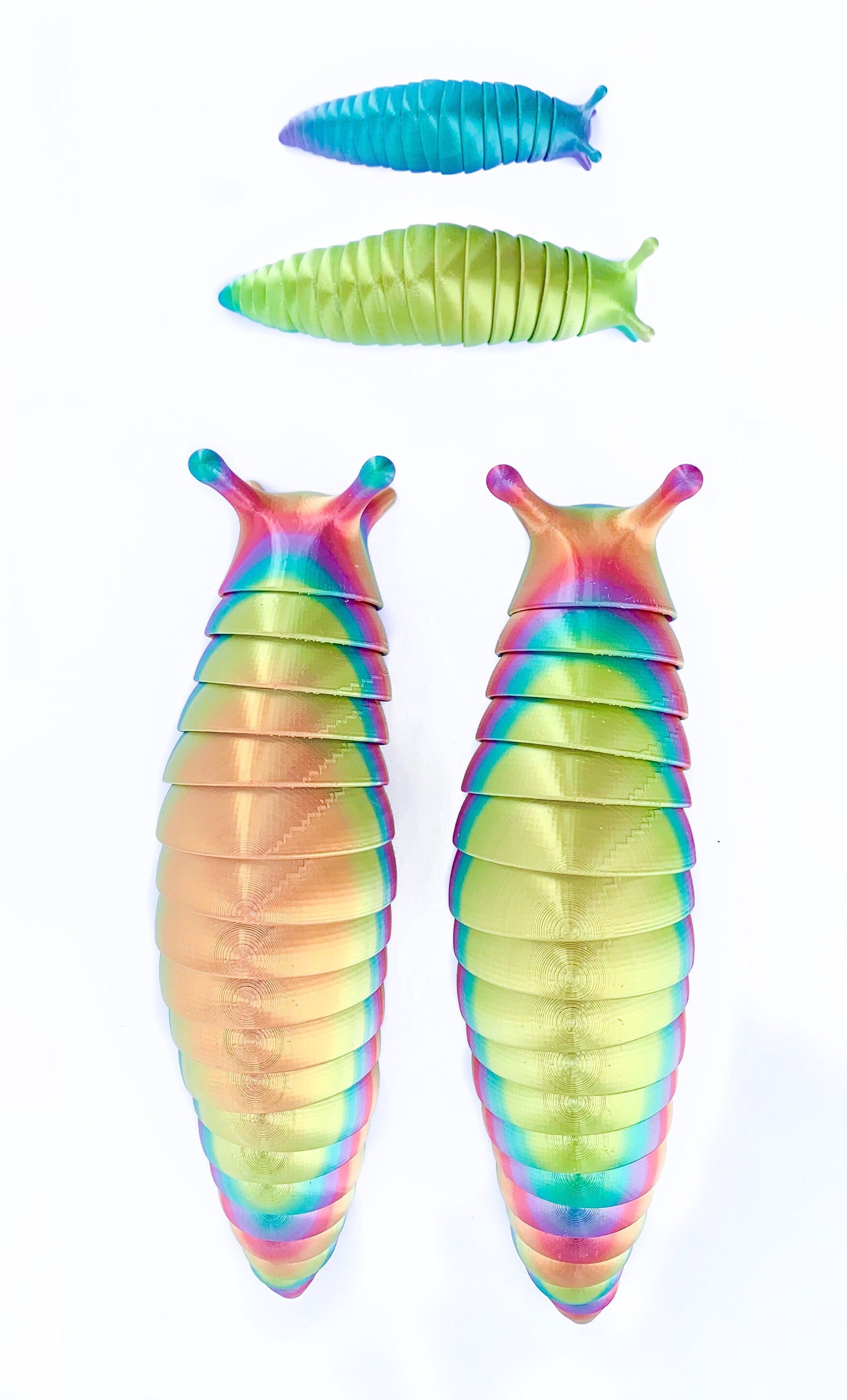 Jumbo Rainbow Slug Fidget Toy Collectors Articulating - Etsy