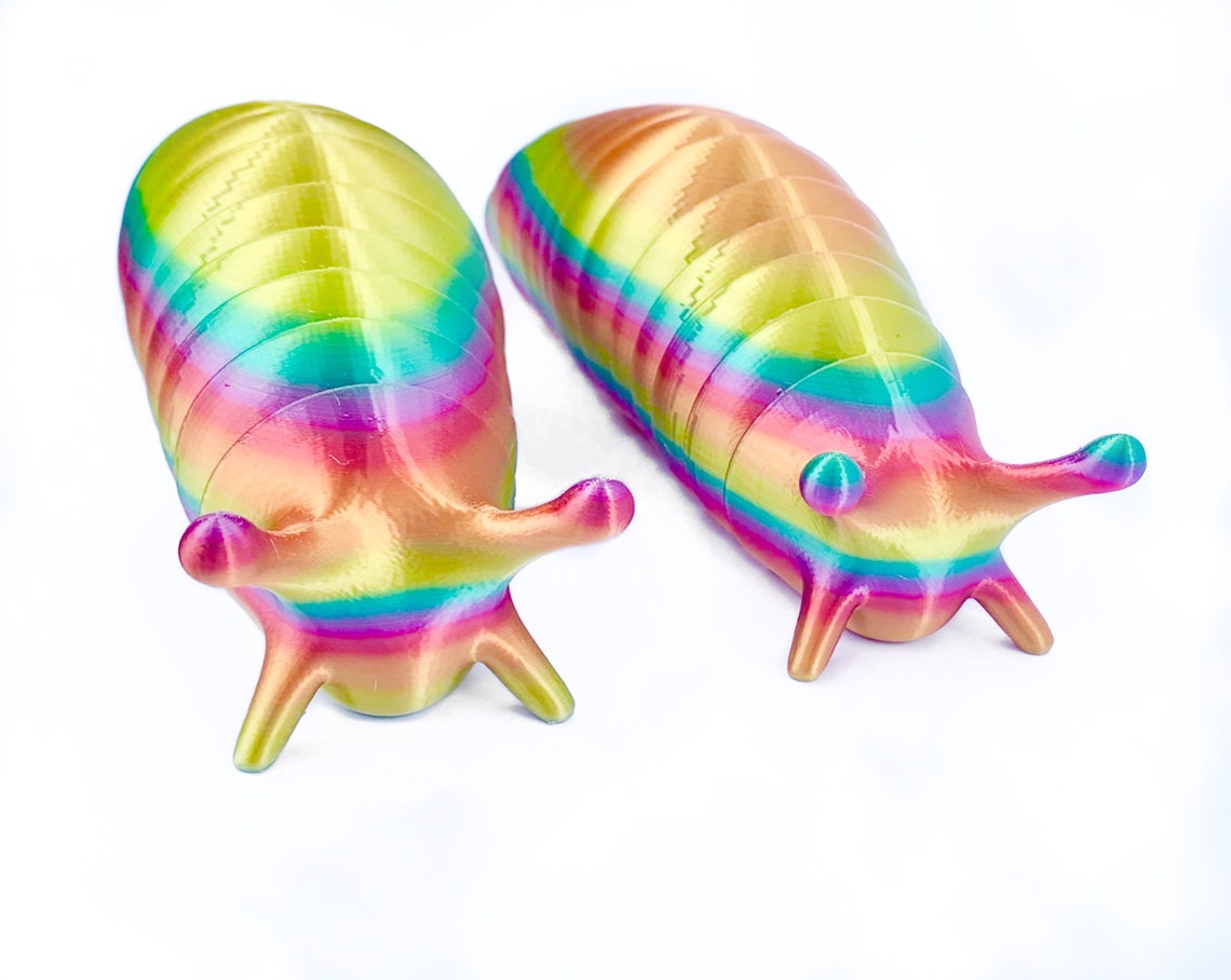 Jumbo Rainbow Slug Fidget Toy Collectors Articulating - Etsy