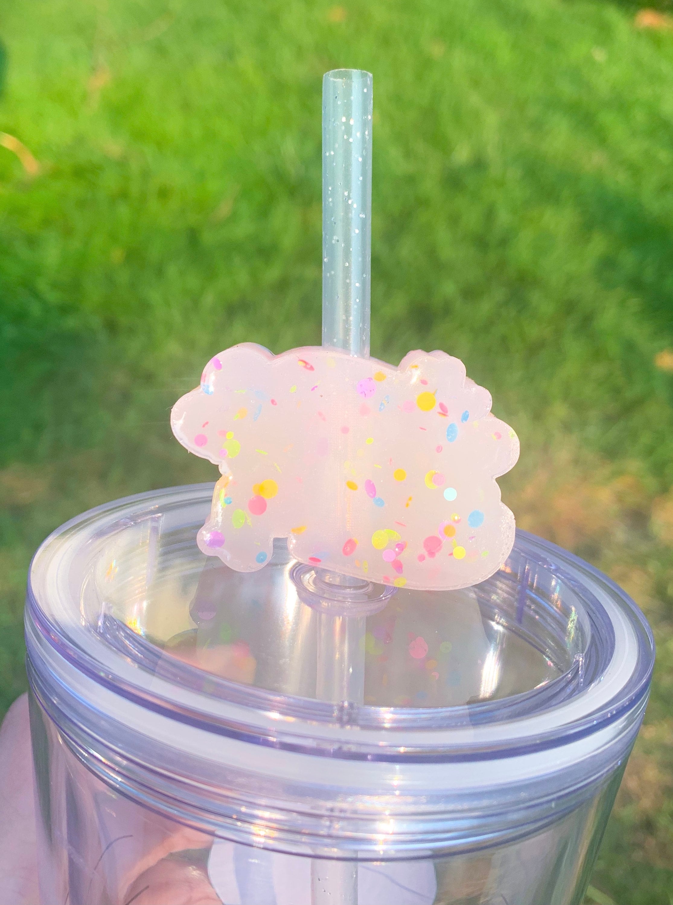 Happy Birthday straw topper Confetti straw topper Straw | Etsy