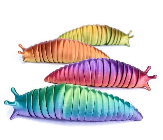 Rainbow Slug Large 3D Printed Slug Multicolor Slug Slinky - Etsy