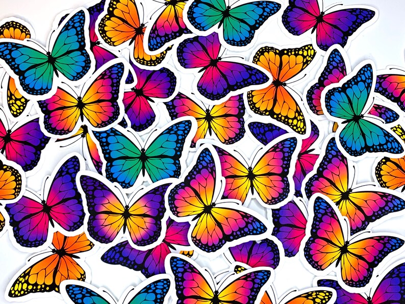 Butterfly Sticker Blue Green Butterfly Nature Sticker | Etsy