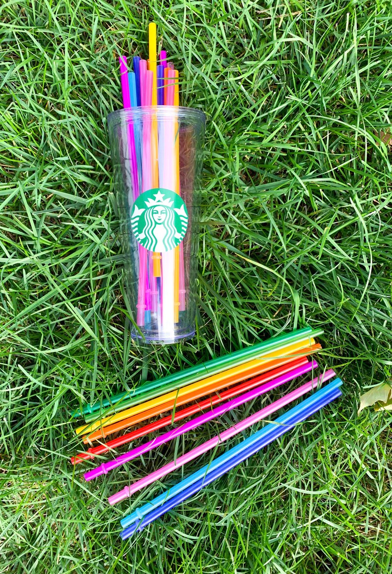 Cute Reusable Straw Venti Extra Long Colored Straws Etsy