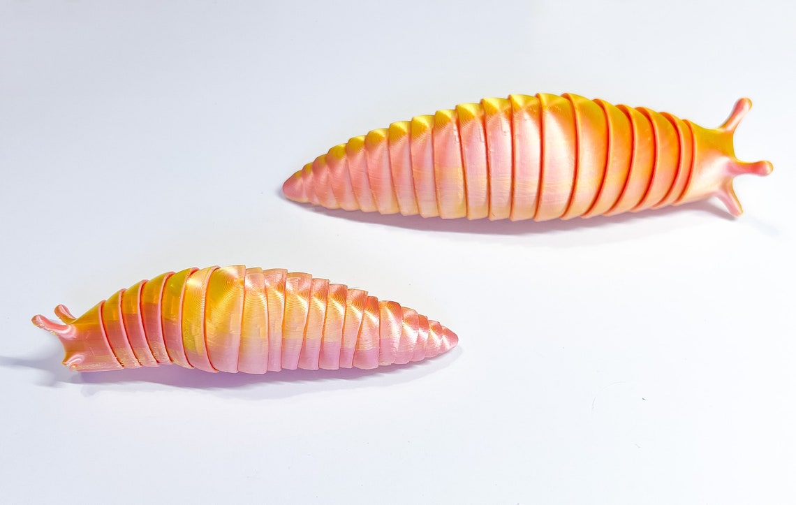 Pink Lemonade Slug | Duochrome | Pink Yellow Slug | 3D Print | Desk Toy ...