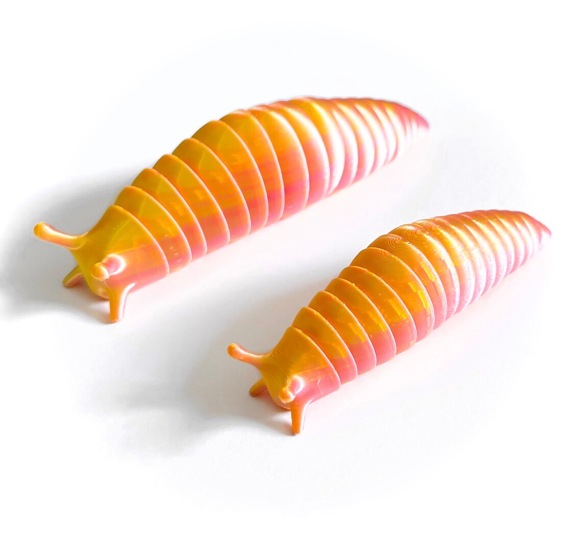 Pink Lemonade Slug | Duochrome | Pink Yellow Slug | 3D Print | Desk Toy ...