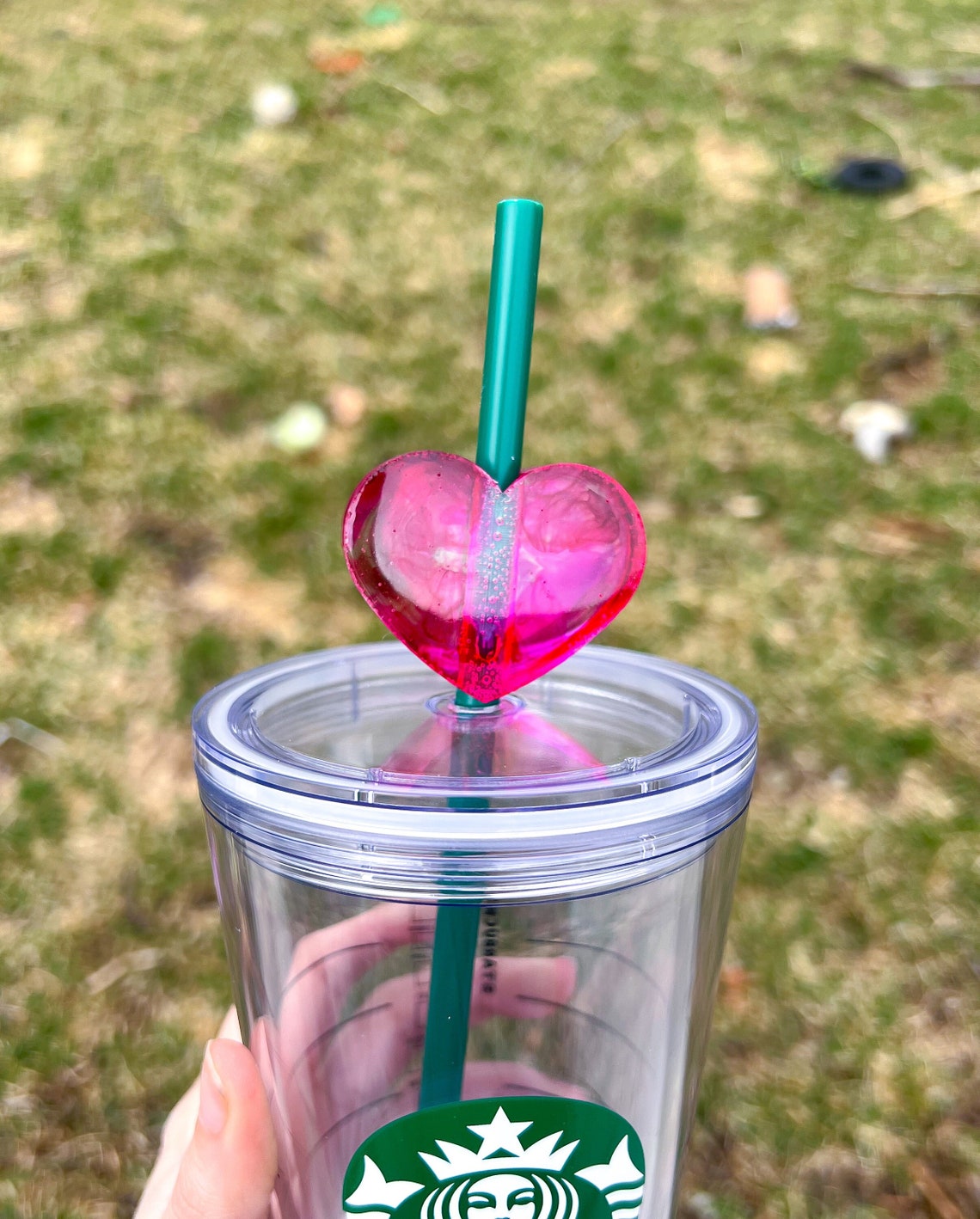 Customized Heart Tumbler Straw Topper | Initial Straw Topper | Glitter ...