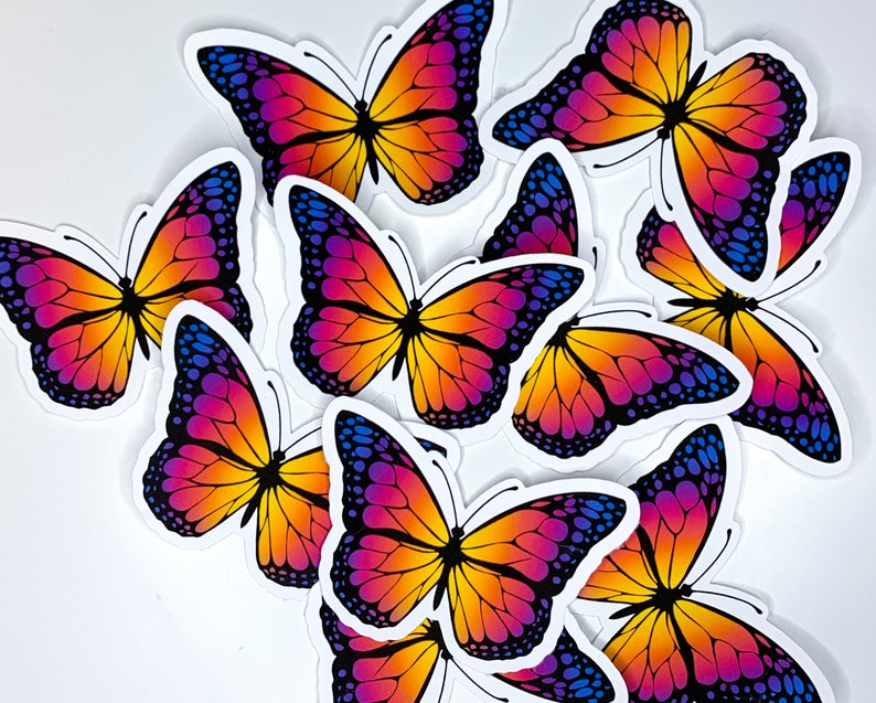 Butterfly Sticker Multi-colored Butterfly Sticker Laptop - Etsy
