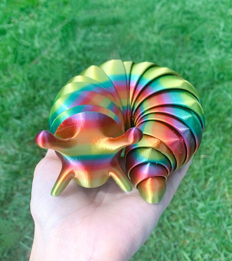 Jumbo Rainbow Slug Fidget Toy Collectors Articulating - Etsy