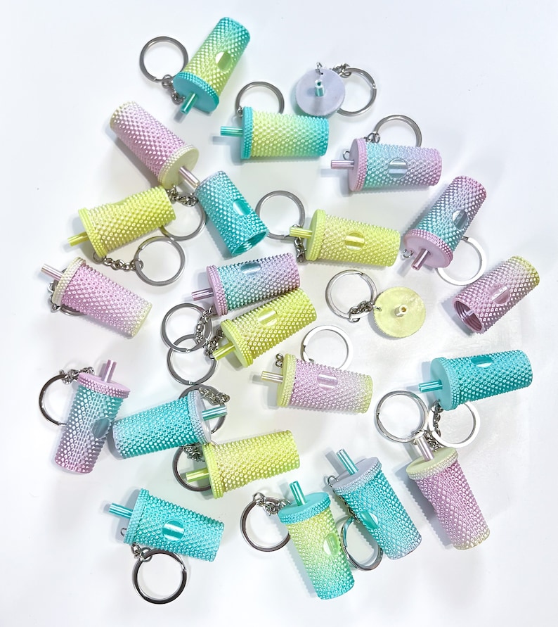 Unscrewable Mini Pastel Studded Tumbler Keychain | Mini Pastel Rainbow ...