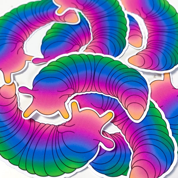 Rainbow Slug Sticker Slig Sticker Cute Sticker | Etsy
