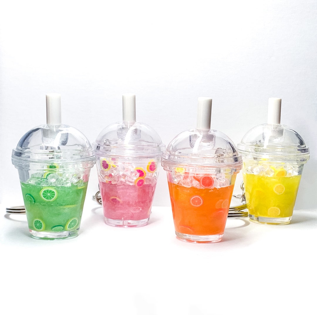 Mini Iced Fruit Drink Keychain Cute Keychain Boboa Mini Tumbler - Etsy