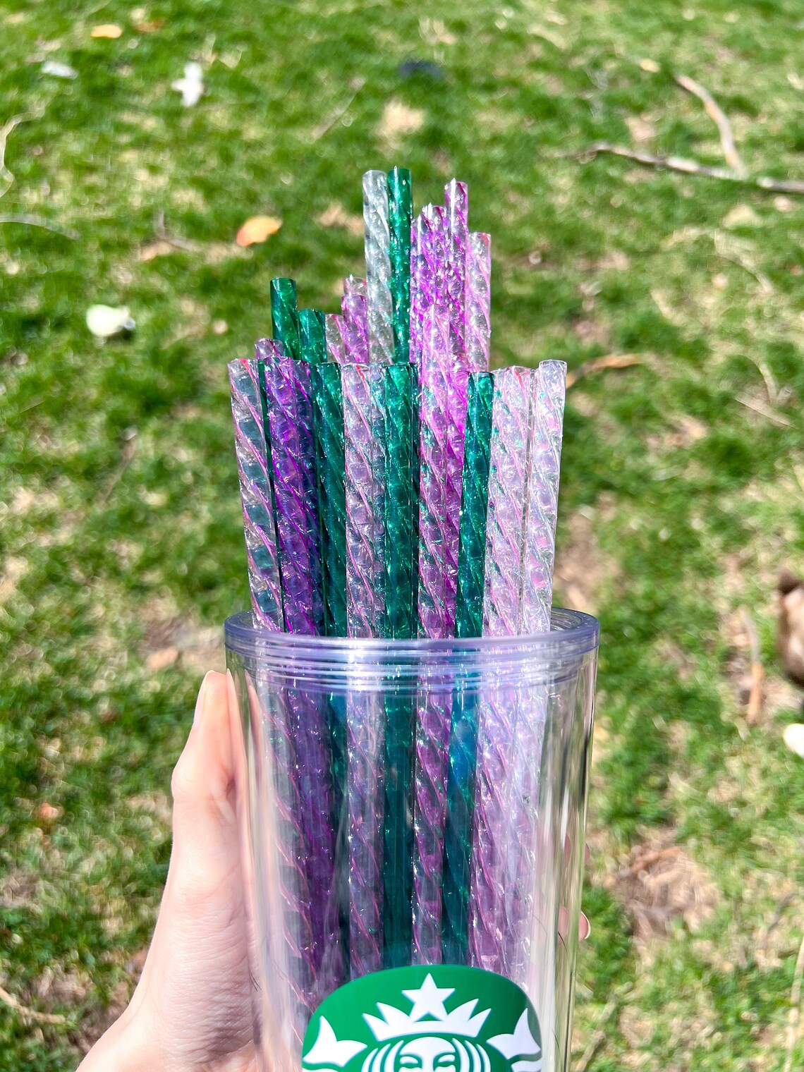 Reusable Swirl Straw Venti Extra Long Colored Straws Etsy