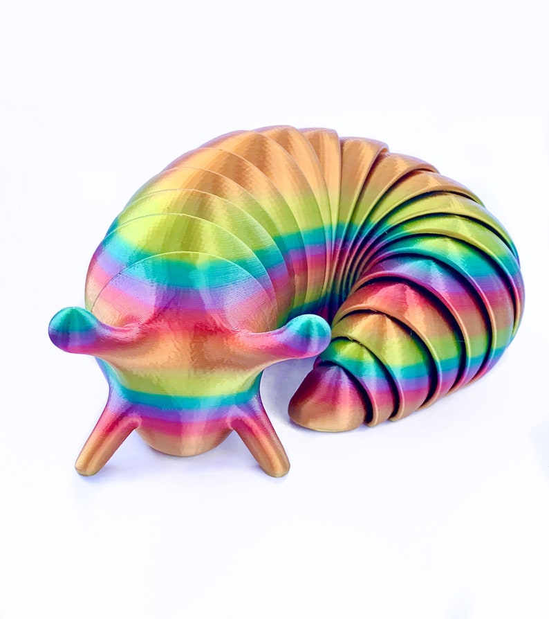 Jumbo Rainbow Slug Fidget Toy Collectors Articulating - Etsy