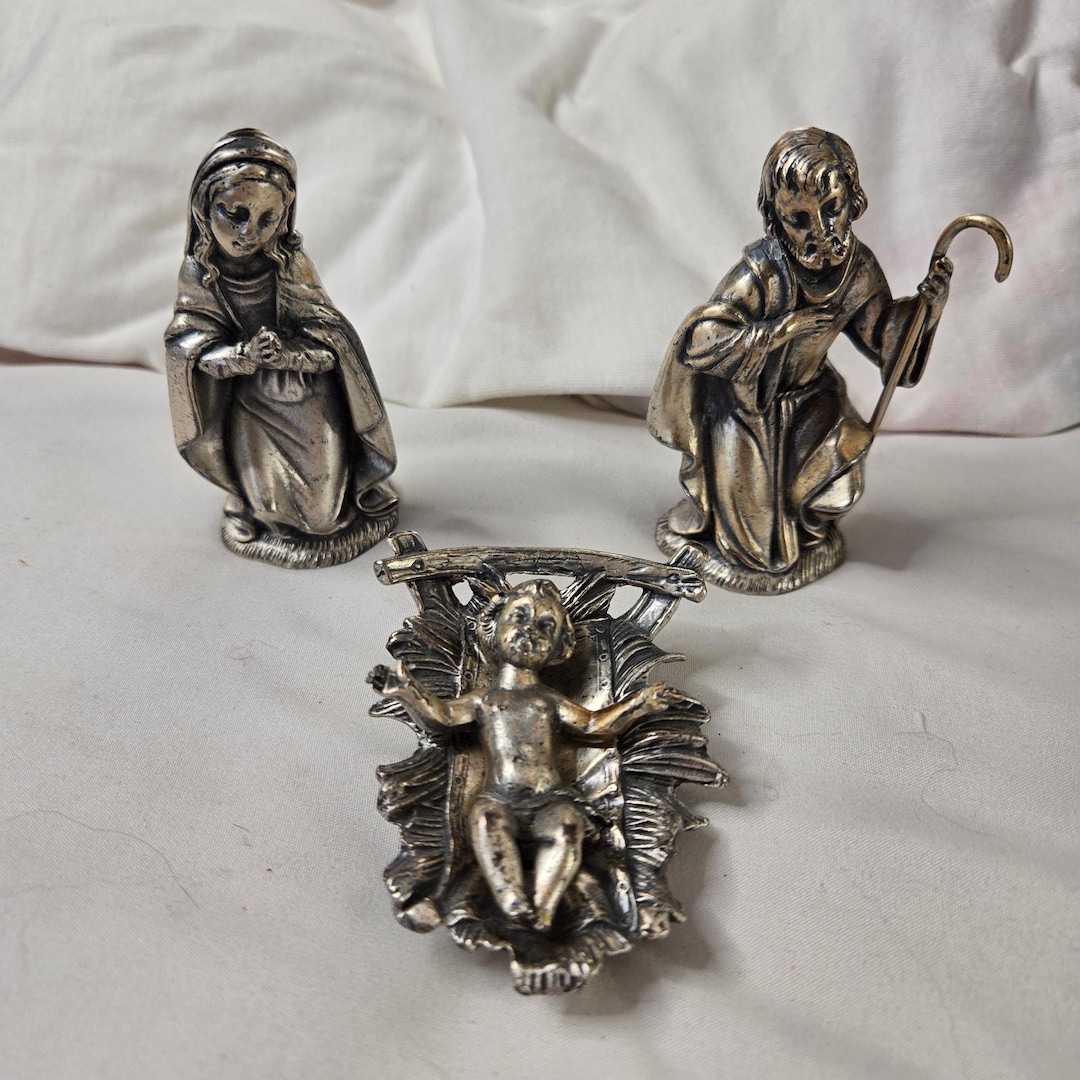 Peltro Italian Pewter Nativity 3 Pc Vintage 80s Set to Include Mary ...
