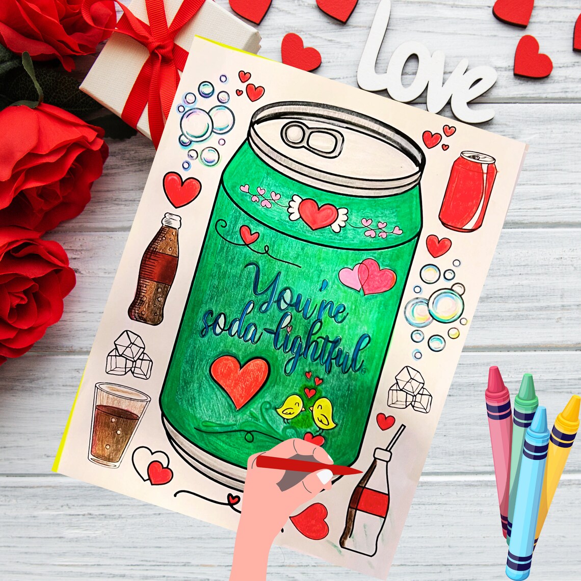 Valentine Puns Coloring Pages for Kids and Adults - Etsy