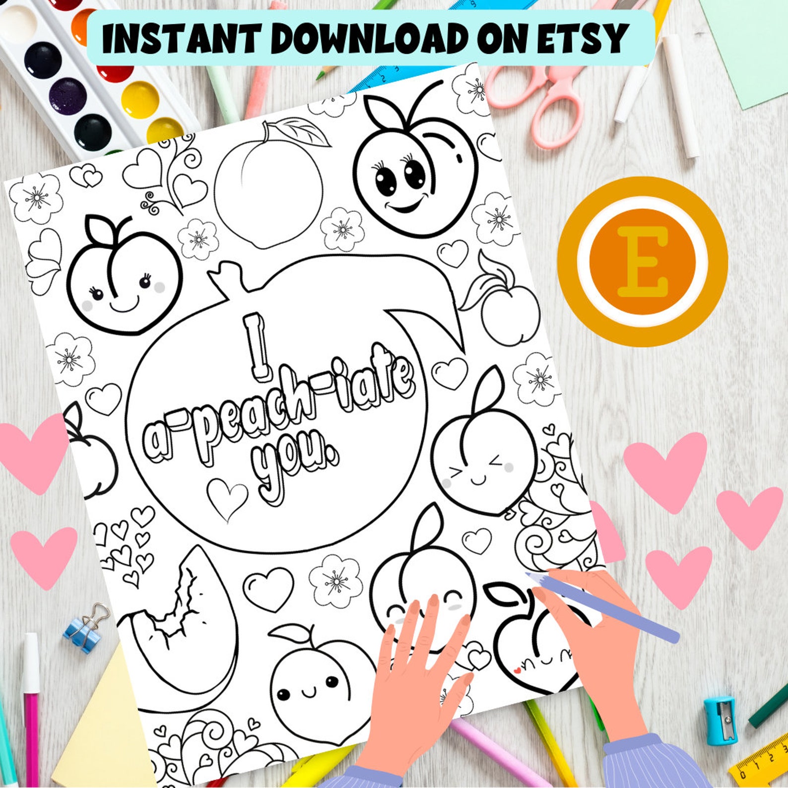 Valentine Puns Coloring Pages for Kids and Adults - Etsy