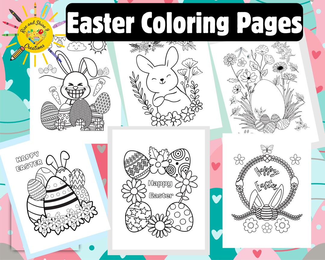 Easter Coloring Activity Book for Kids, Bunnies, Chicks, Eggs, Flowers ...