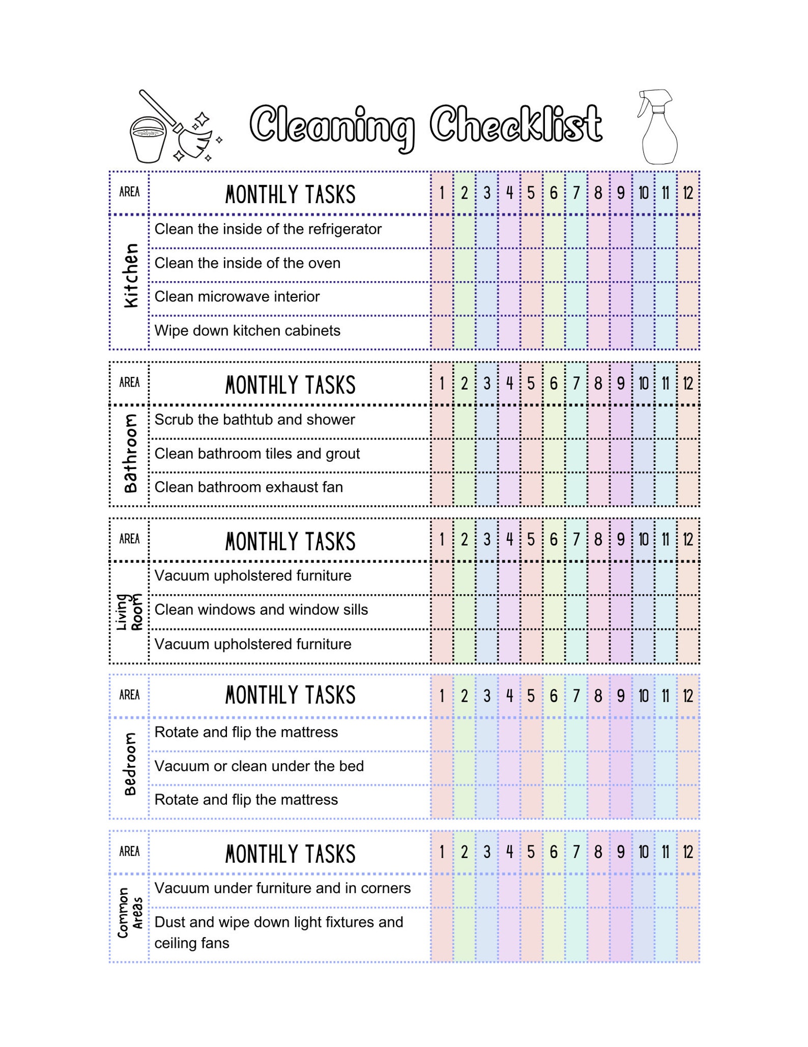 Daily Cleaning , Monthly Cleaning, Self-care, Bedtime Routine, Kids ...