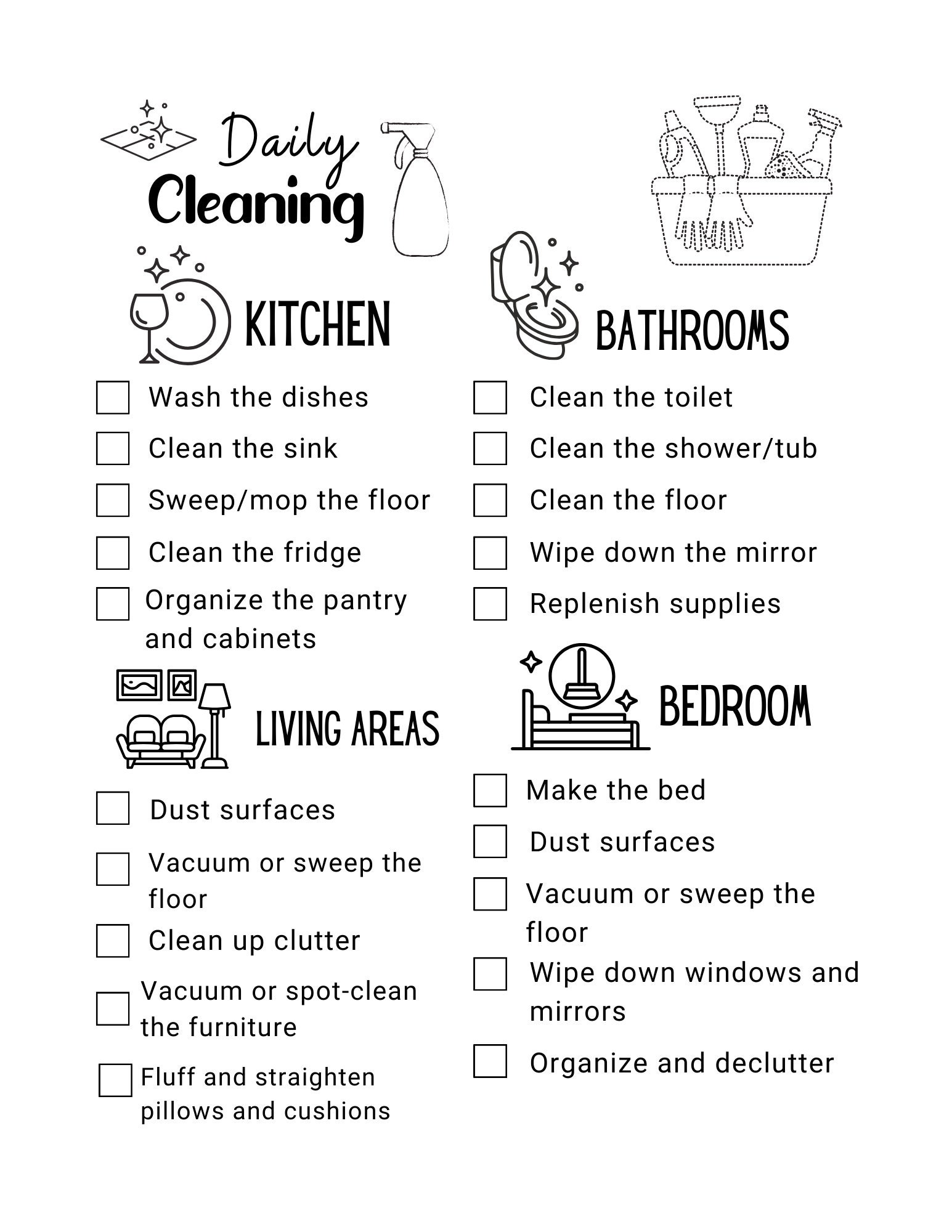 Daily Cleaning , Monthly Cleaning, Self-care, Bedtime Routine, Kids ...