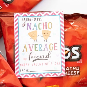 Nacho Average Friend Printable Valentines Day Tag | Funny Valentine ...