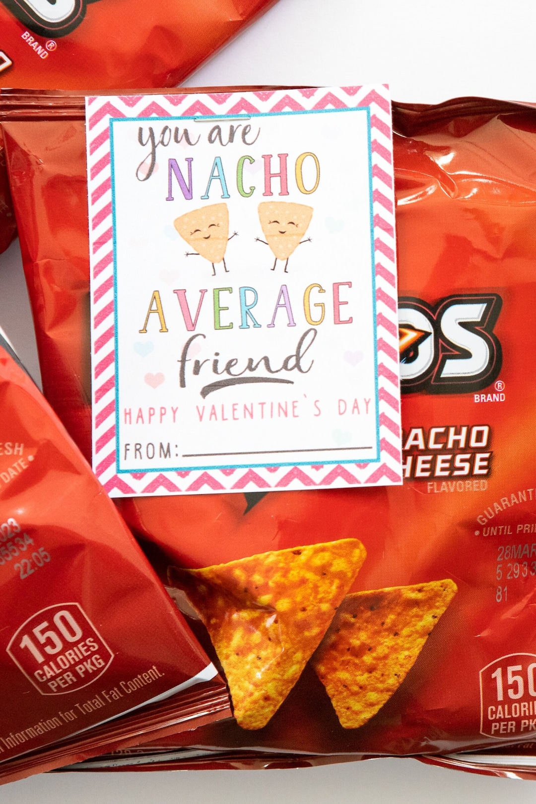 Nacho Average Friend Valentine Tag: Funny Kids Classroom Gift (PDF) - Etsy