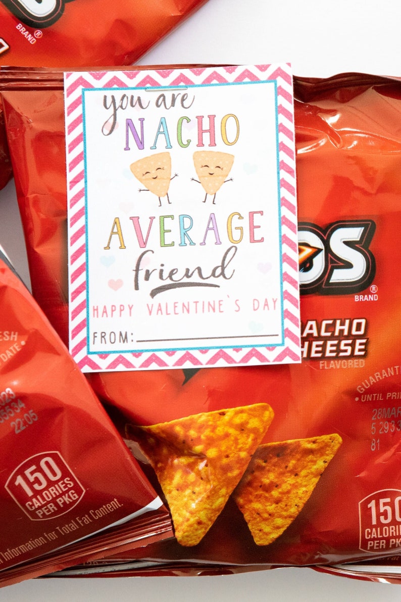 Nacho Average Friend Printable Valentines Day Tag | Funny Valentine ...