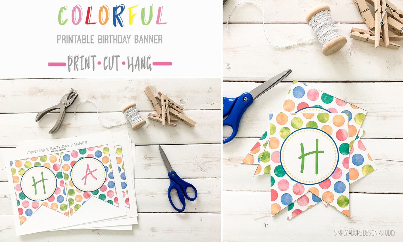 Printable Birthday Banner | Polka Dots | DIY Banner | Digital Download ...