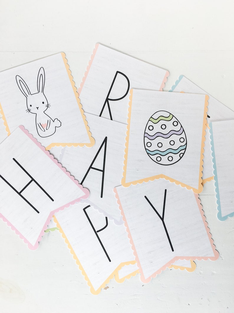 Happy Easter Banner SVG | Scalloped Edge | Banner Template | Easter ...