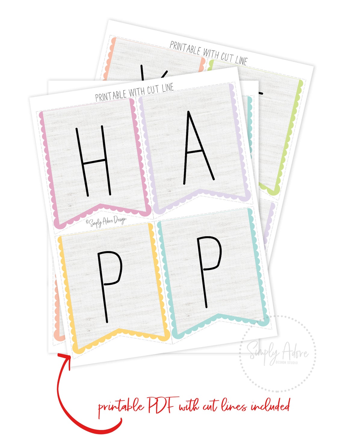 Happy Easter Banner SVG | Scalloped Edge | Banner Template | Easter ...