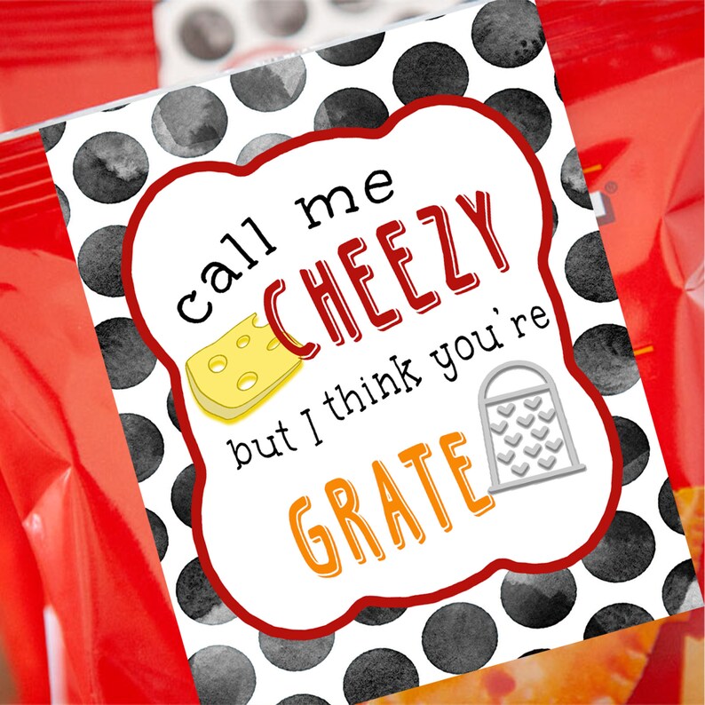 Playful Pun Cheese Printable Tags for Classroom Rewards & Encouragement ...