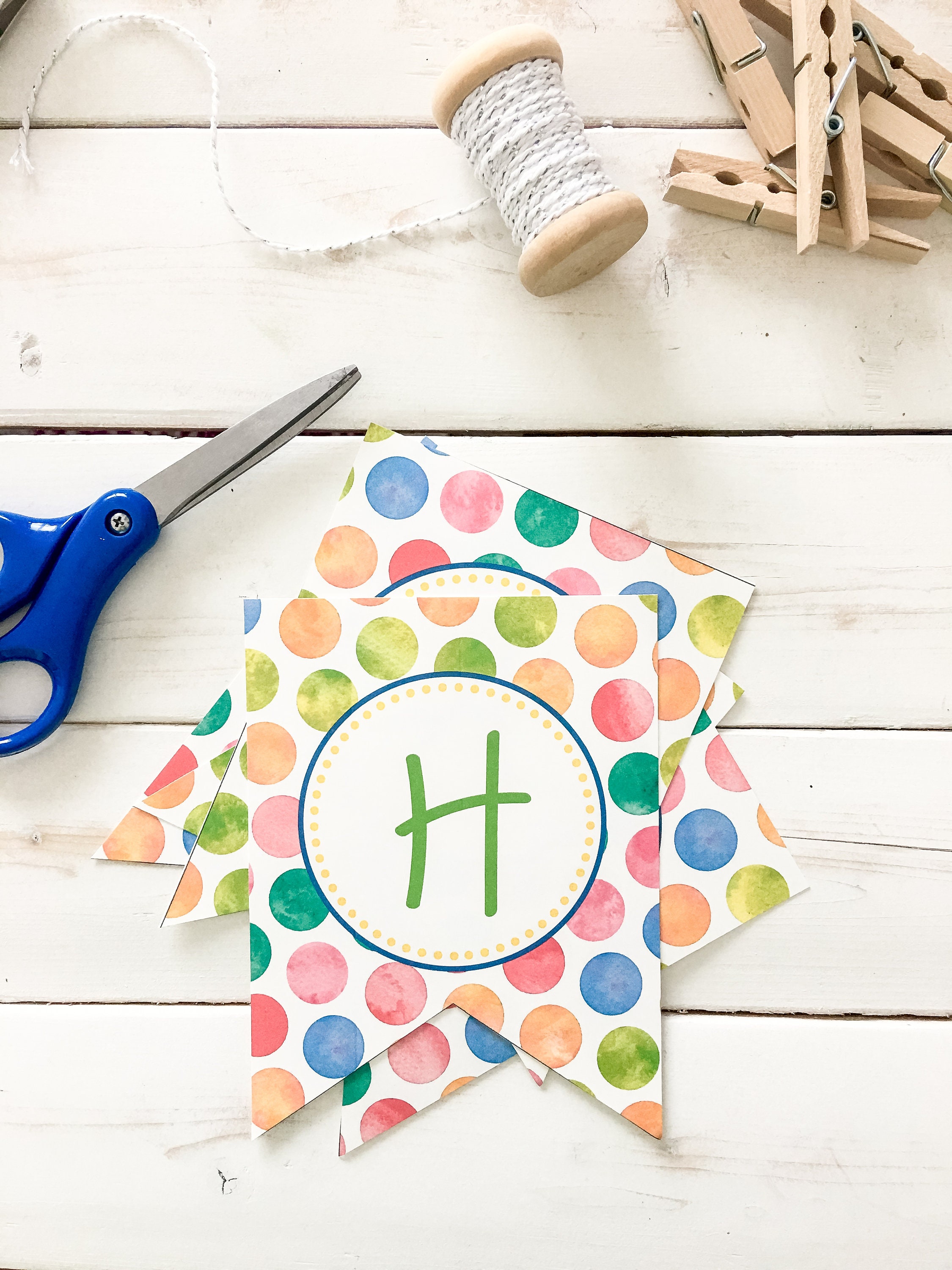 Printable Birthday Banner | Polka Dots | DIY Banner | Digital Download ...