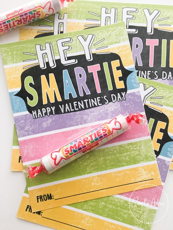 Hey Smartie Printable Classroom Valentine Printable | Etsy