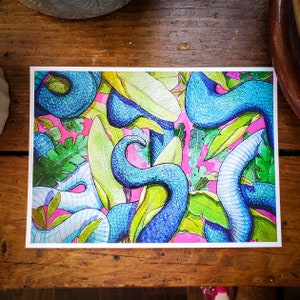 A Tangle of Snakes 5x7 Print Snake Wall Art Snake Art - Etsy