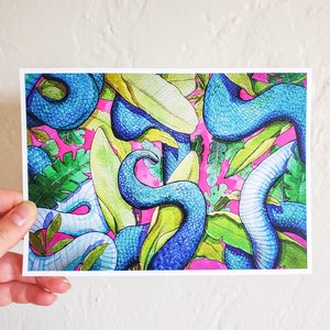 A Tangle of Snakes 5x7 Print Snake Wall Art Snake Art - Etsy