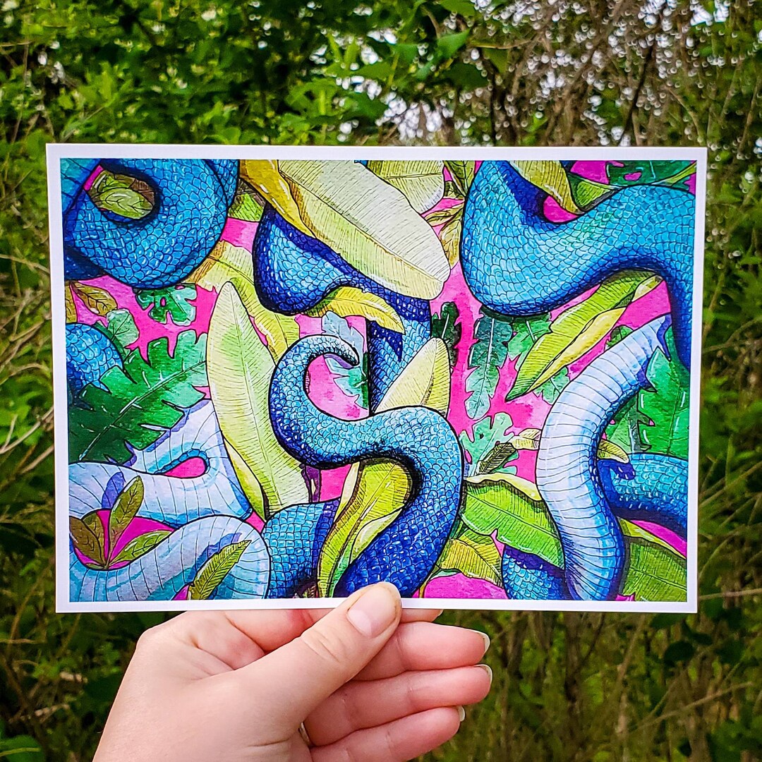 A Tangle of Snakes - 5x7 Print - Snake Wall Art, Snake Art Print ...
