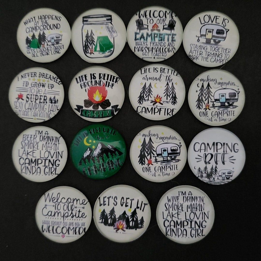 Camping Themed Glass Fridge Magnets, 1 Inch, Set of 4,6,8 or 12 - Etsy