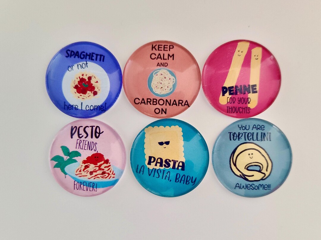 Pasta Puns Glass Magnet Set - Etsy