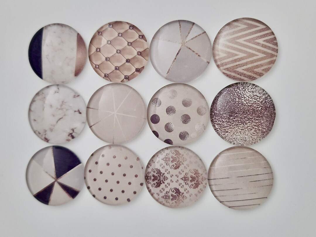 White, Black, Silver, Gold and Marble Look Glass Magnets - Etsy