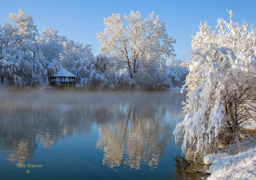 Virginia Tech Duck Pond and Gazebo: the Morning After A Snow Storm - Etsy