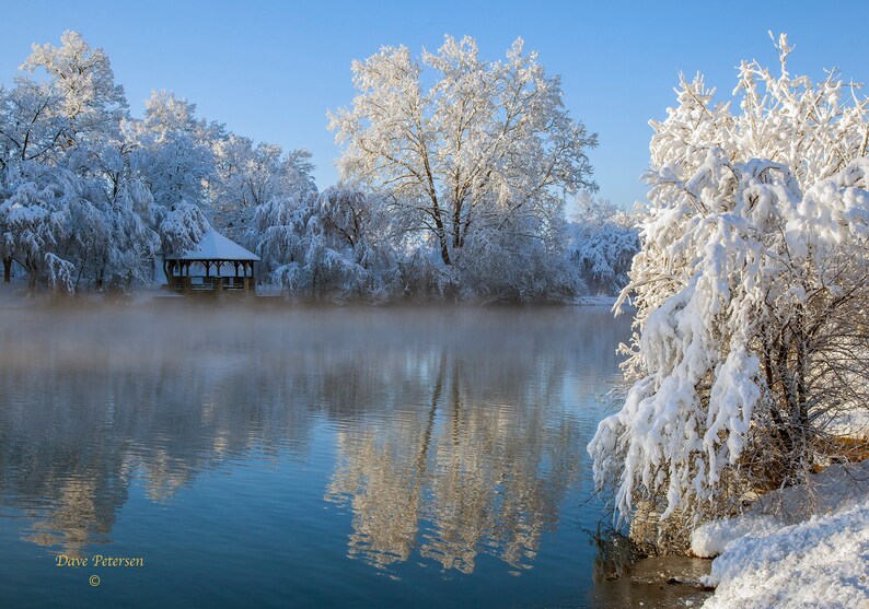 Virginia Tech Duck Pond and Gazebo: the Morning After A Snow Storm - Etsy